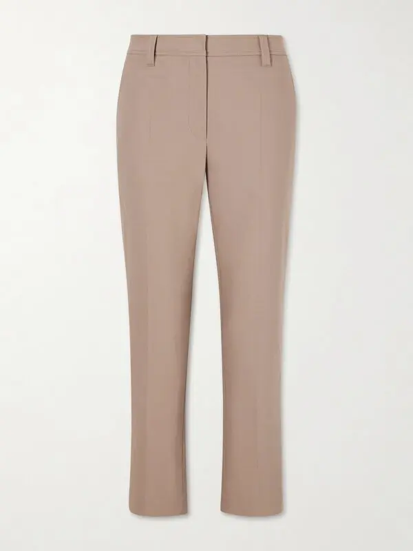 Brunello Cucinelli Cropped Slim-leg Stretch-cotton Trousers
