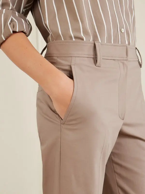 Brunello Cucinelli Cropped Slim-leg Stretch-cotton Trousers
