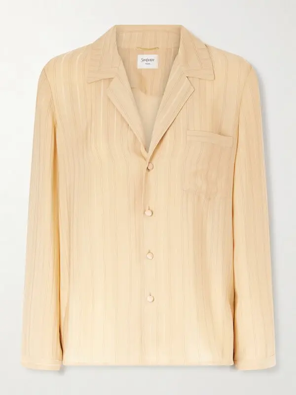 Saint Laurent Striped Silk-jacquard Shirt