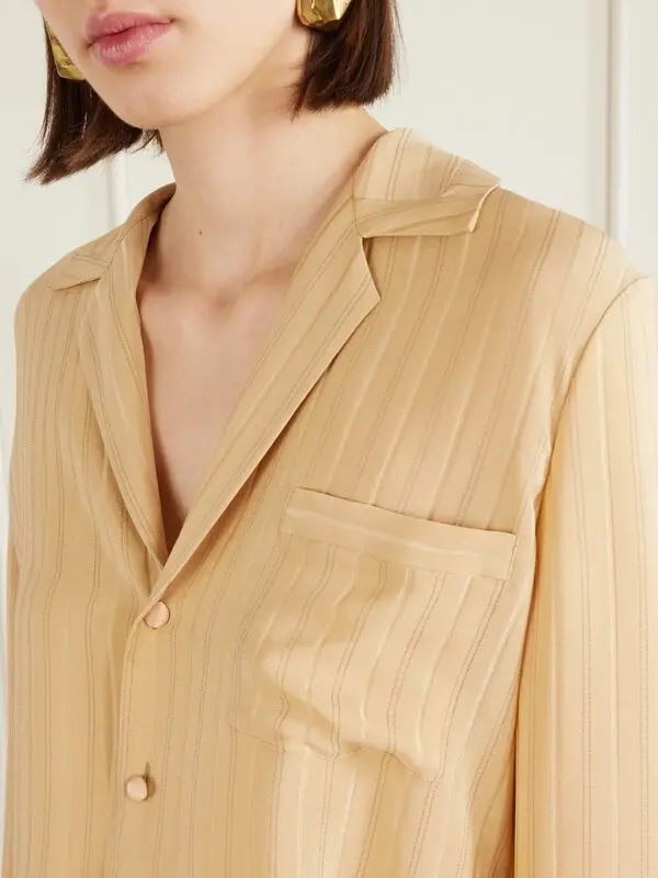Saint Laurent Striped Silk-jacquard Shirt