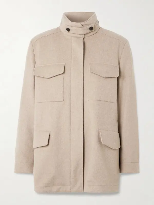 Loro Piana Traveller Suede-trimmed Cashmere Jacket - Neutrals