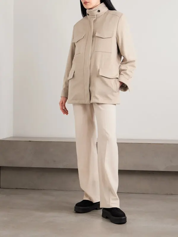 Loro Piana Traveller Suede-trimmed Cashmere Jacket - Neutrals