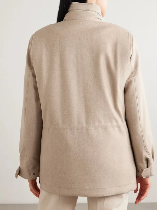 Loro Piana Traveller Suede-trimmed Cashmere Jacket - Neutrals