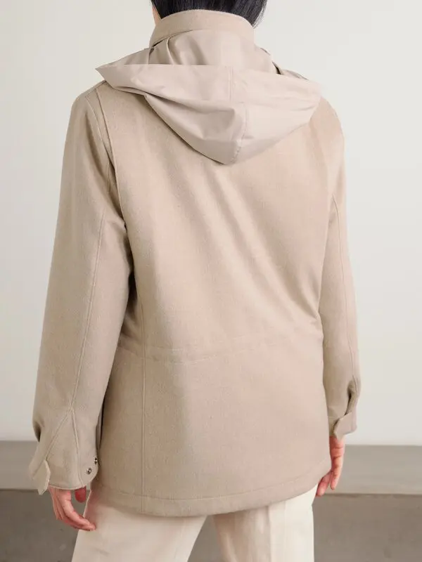 Loro Piana Traveller Suede-trimmed Cashmere Jacket - Neutrals