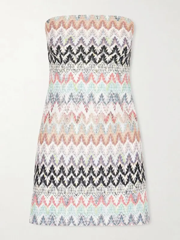 Missoni Striped Metallic Crochet-knit Mini Dress - Multi