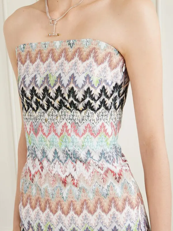 Missoni Striped Metallic Crochet-knit Mini Dress - Multi