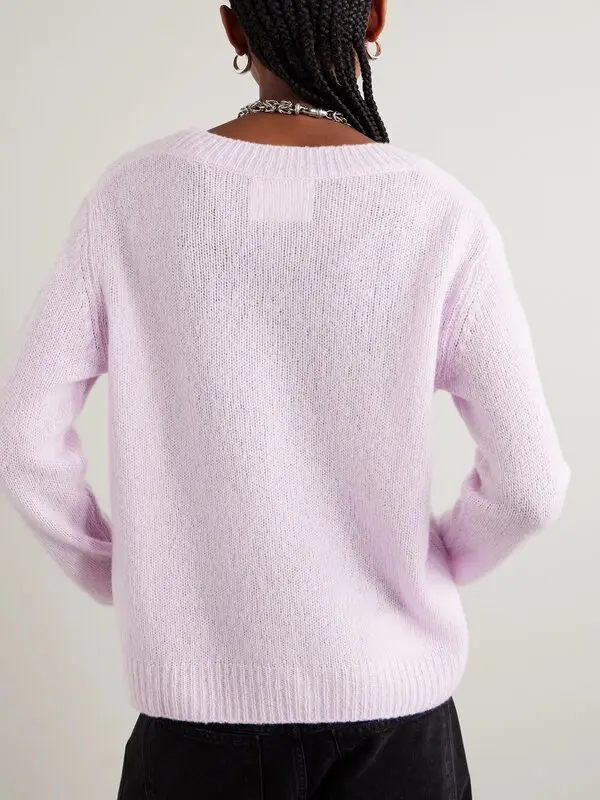 LISA YANG Leona Cashmere And Silk-blend V-neck Sweater - Pink