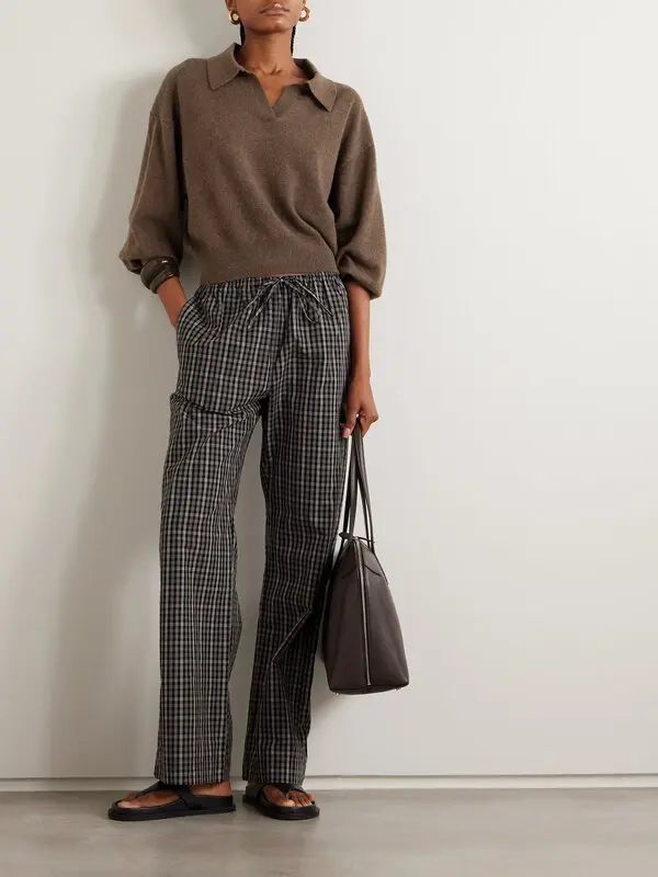 LISA YANG Katriel Cashmere Polo Sweater - Brown