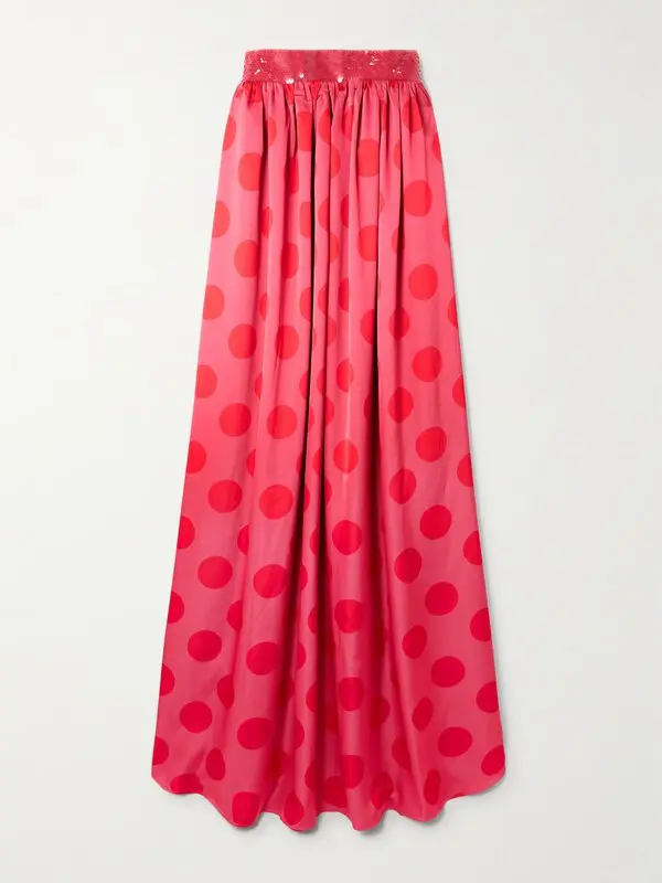 DIMA AYAD Strapless Polka Dot Embellished Gown