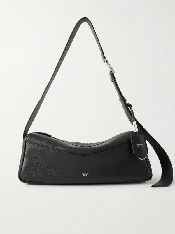Max Mara Skippers Textured-leather Shoulder Bag - Black