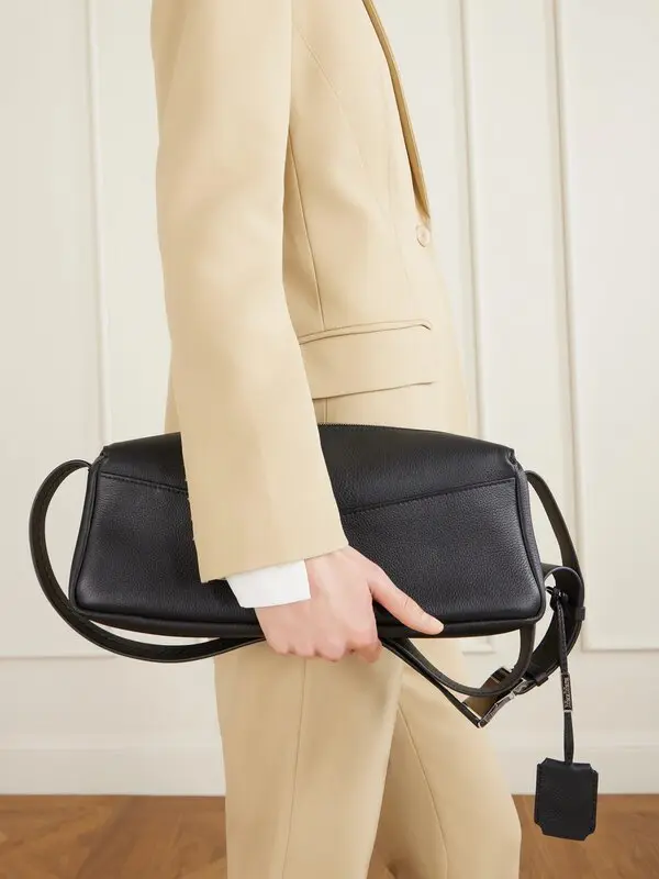 Max Mara Skippers Textured-leather Shoulder Bag - Black