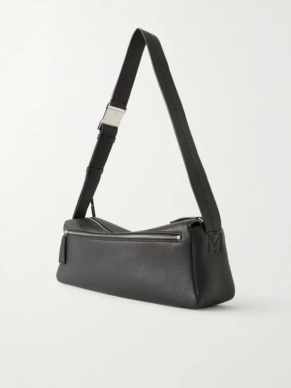 Max Mara Skippers Textured-leather Shoulder Bag - Black