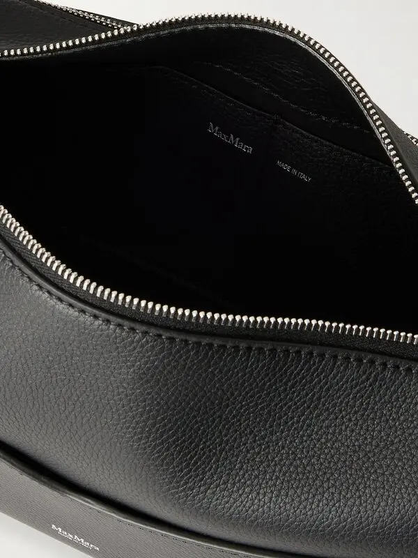 Max Mara Skippers Textured-leather Shoulder Bag - Black