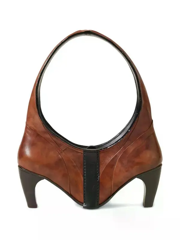 EDEN TAN Heel-detail Leather Tote Bag