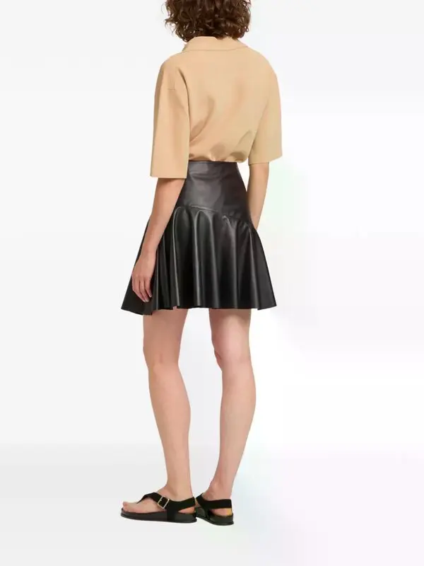 YVES SALOMON Panelled Leather A-line Skirt