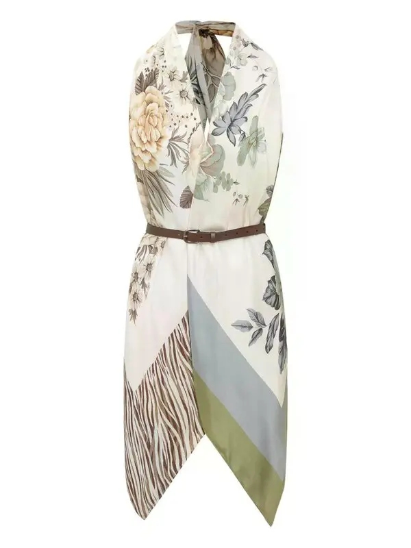 ANNA MOLINARI Floral And Zebra Print Top