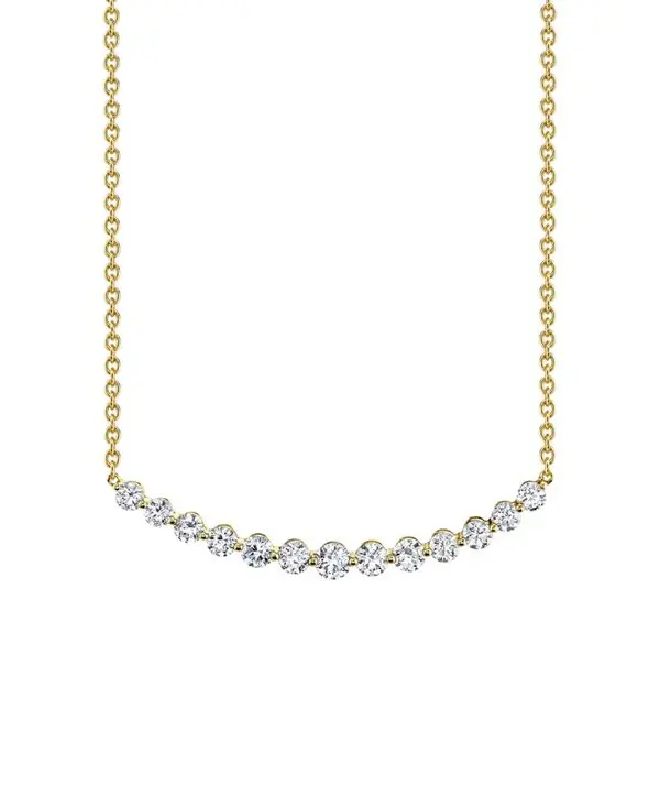 ANITA KO Crescent Diamond Necklace - Yellow Gold