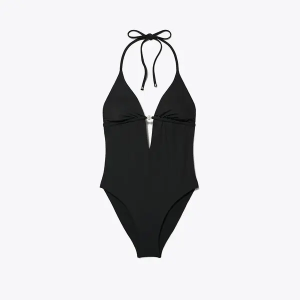 Tory Burch Halterneck One-piece Swimsuit - Black