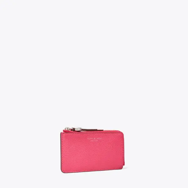 Tory Burch Romy Zip Card Case - Bright Pink