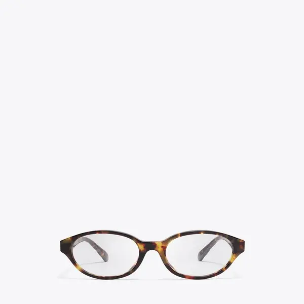 Tory Burch Kira Oval Eyeglasses - Dark Tortoise