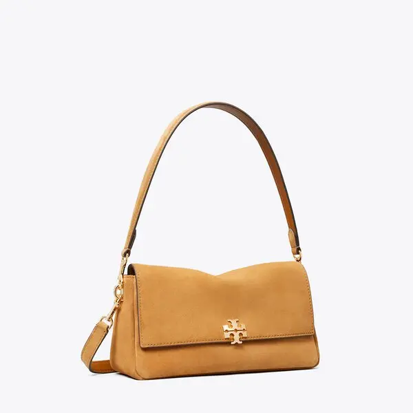 Tory Burch Small Charlie Suede Shoulder Bag - Toffee