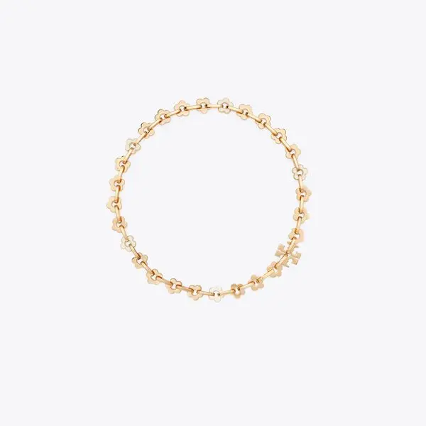 Tory Burch Forget Me Not Interlocking Necklace - Tory Gold/new Ivory