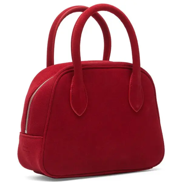 DUNST Suede Boston Handheld Bag - Red