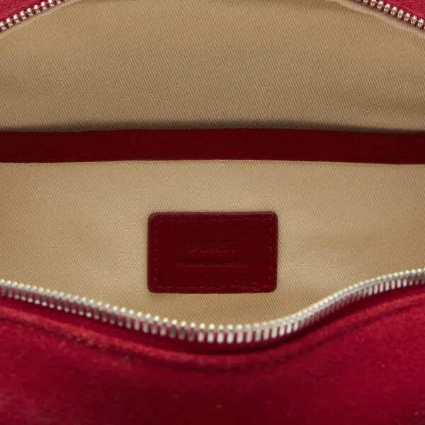 DUNST Suede Boston Handheld Bag - Red