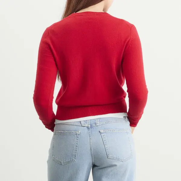 DUNST Essential Crewneck Knit Cardigan - Tomato Red
