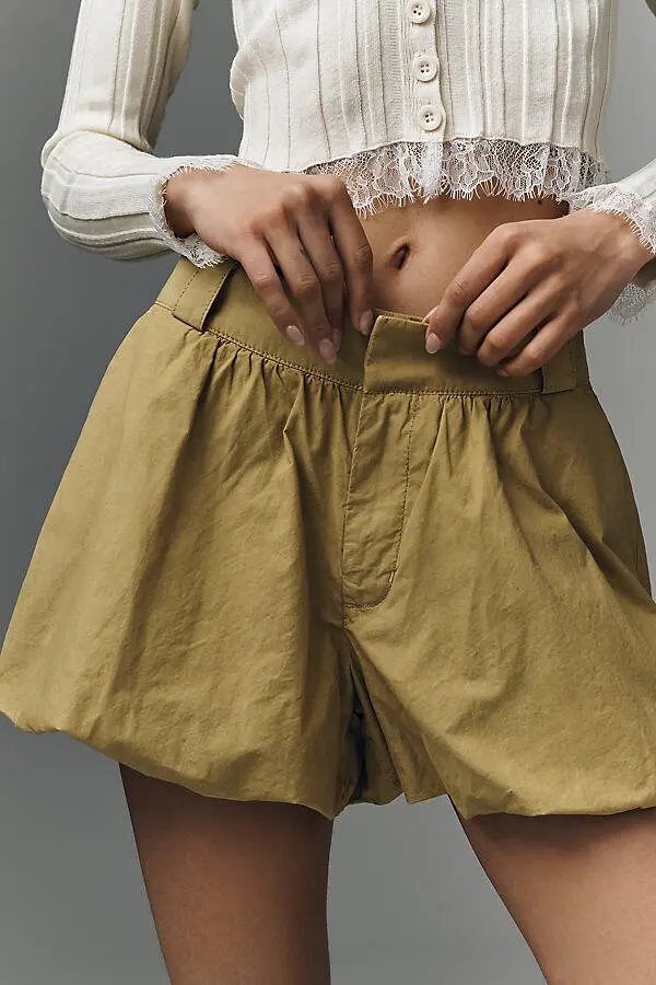 Anthropologie Bubble-hem Utility Shorts