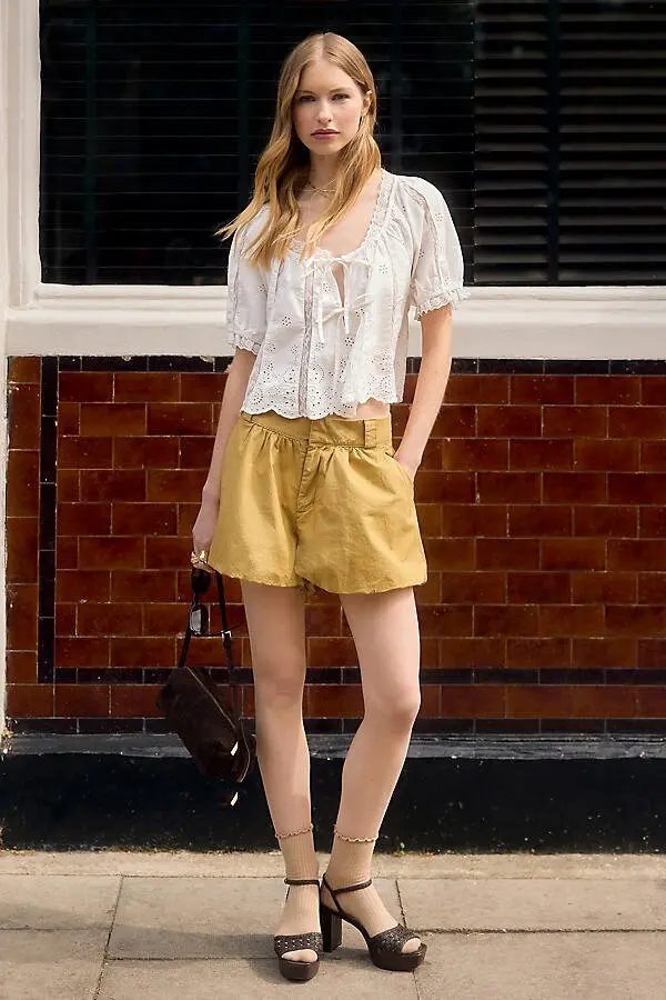 Anthropologie Bubble-hem Utility Shorts