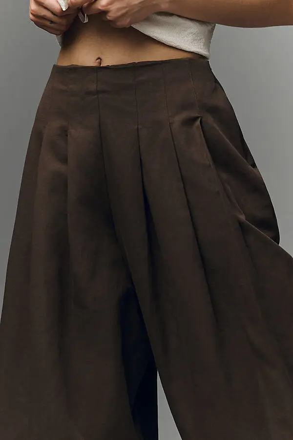 Maeve Pleated Trousers - Brown