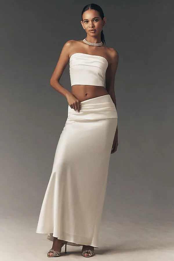 MARE MARE Satin Skirt Set - Ivory