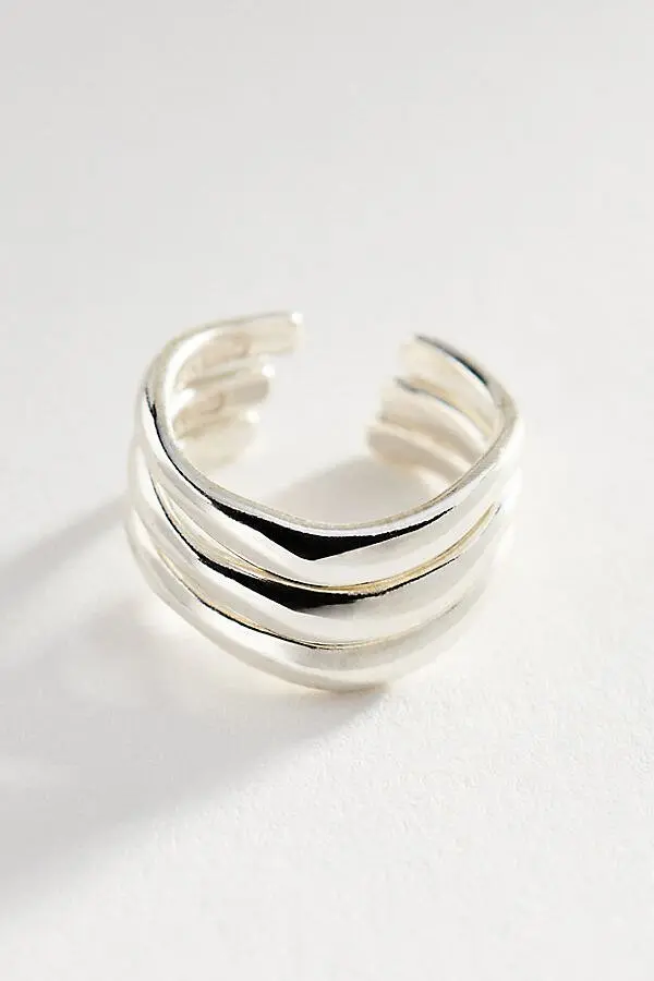Chan Luu Ripple Toe Rings Set Of 3 - Silver