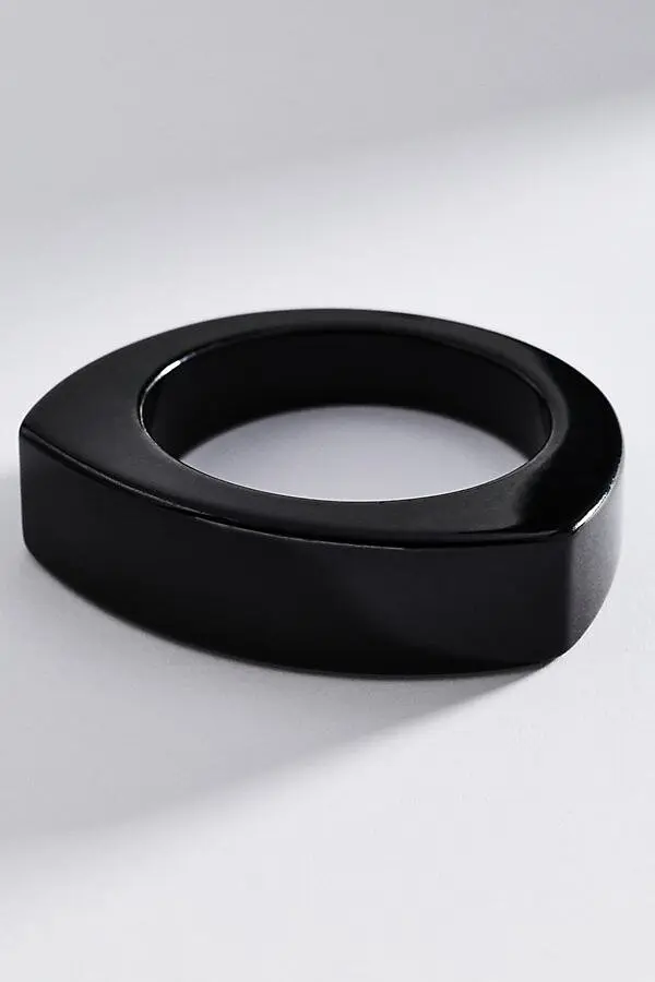 Anthropologie Sleek Resin Bangle Bracelet - Black