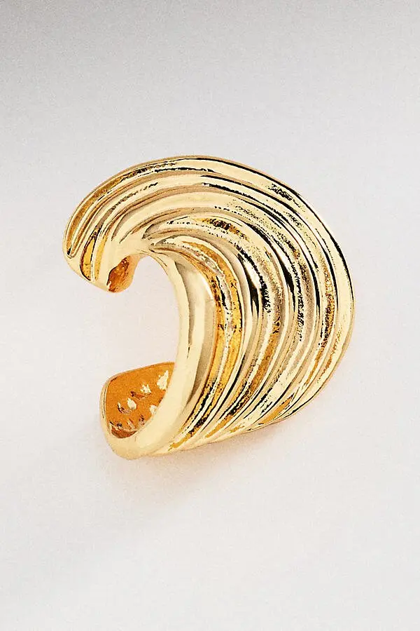 Anthropologie Textured Huggie Hoop Earrings