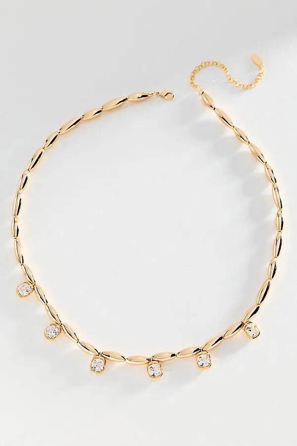 Anthropologie Crystal Halo Necklace - Clear