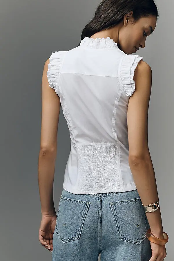 PILCRO Sleeveless Structured Blouse