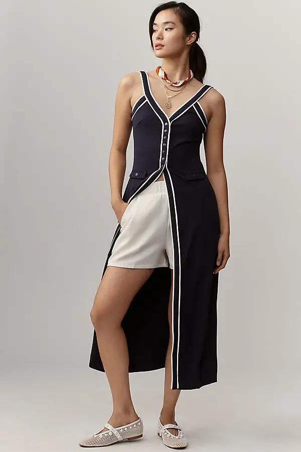 Maeve Button-front V-neck Top