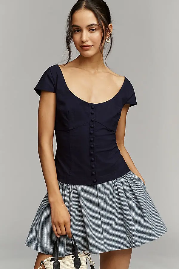 Anthropologie Scoop-neck Short-sleeve Top