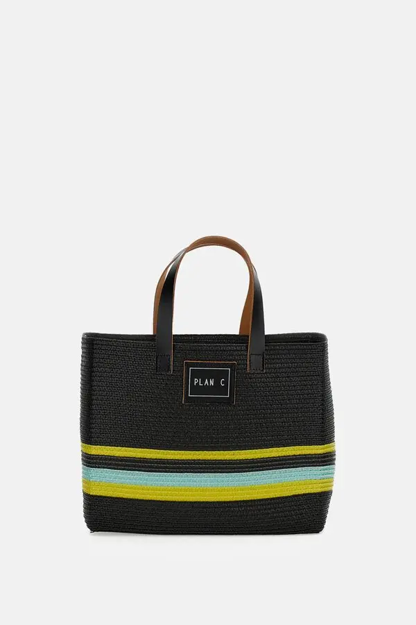 Plan C Small Raffia Tote - Multicolor