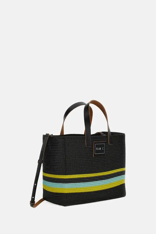 Plan C Small Raffia Tote - Multicolor