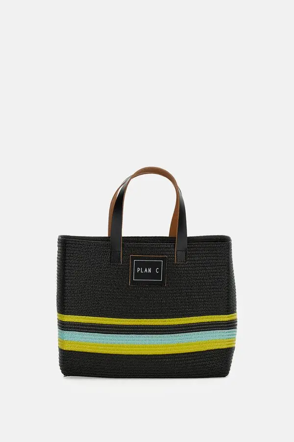 Plan C Small Raffia Tote - Multicolor