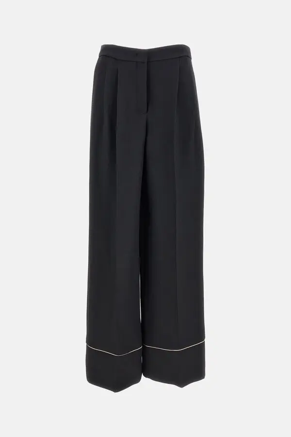Fendi Tailored Wool And Silk Trousers - Black
