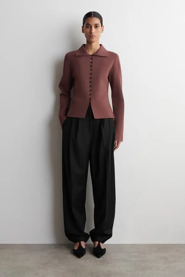 Cos Waisted Milano-knit Cardigan