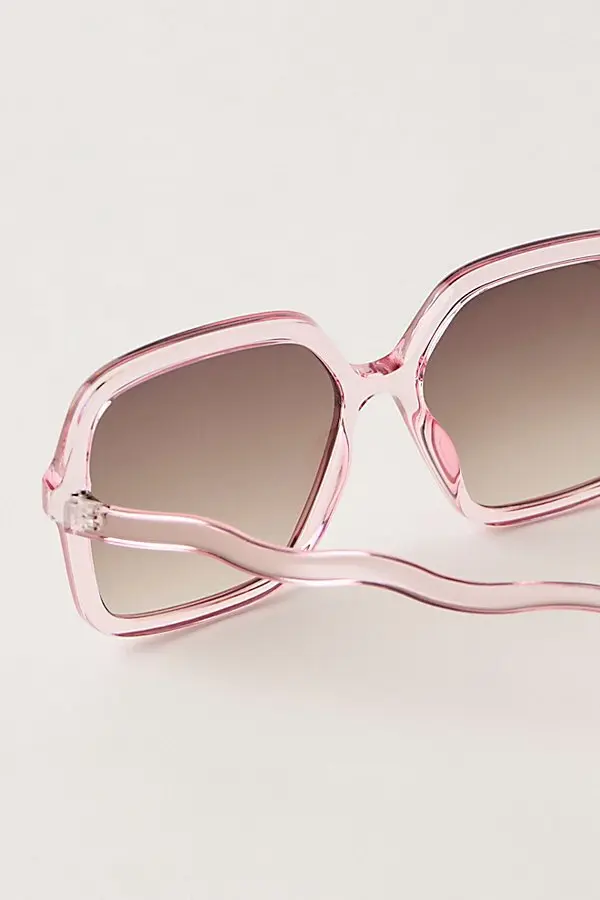 Free People Lucia Square Sunglasses - Crystal Grapefruit