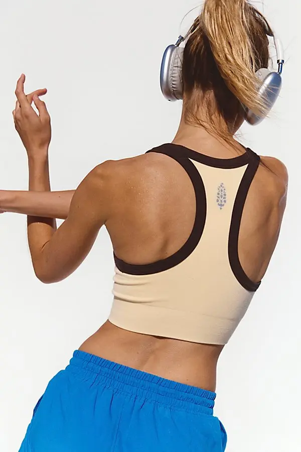 Free People Go To Colorblock Sports Bra - Sunlit Yellow Combo