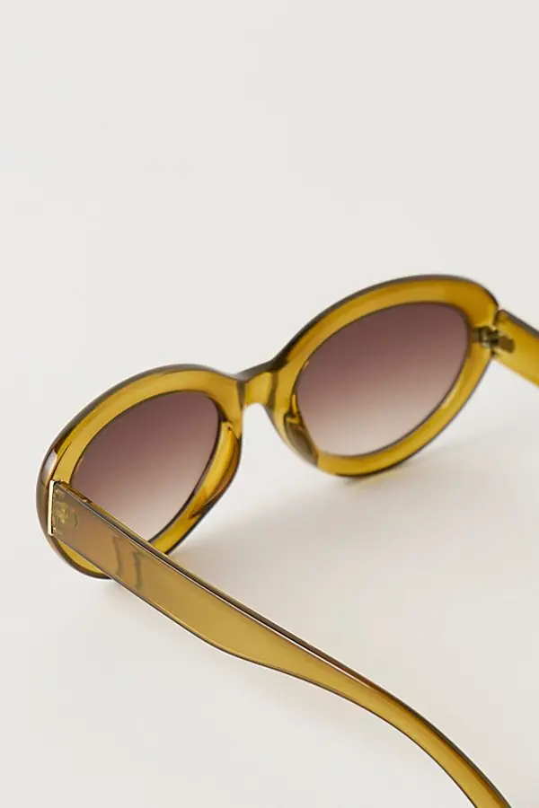 Free People Birdie Cat Eye Sunglasses - Honey Olive