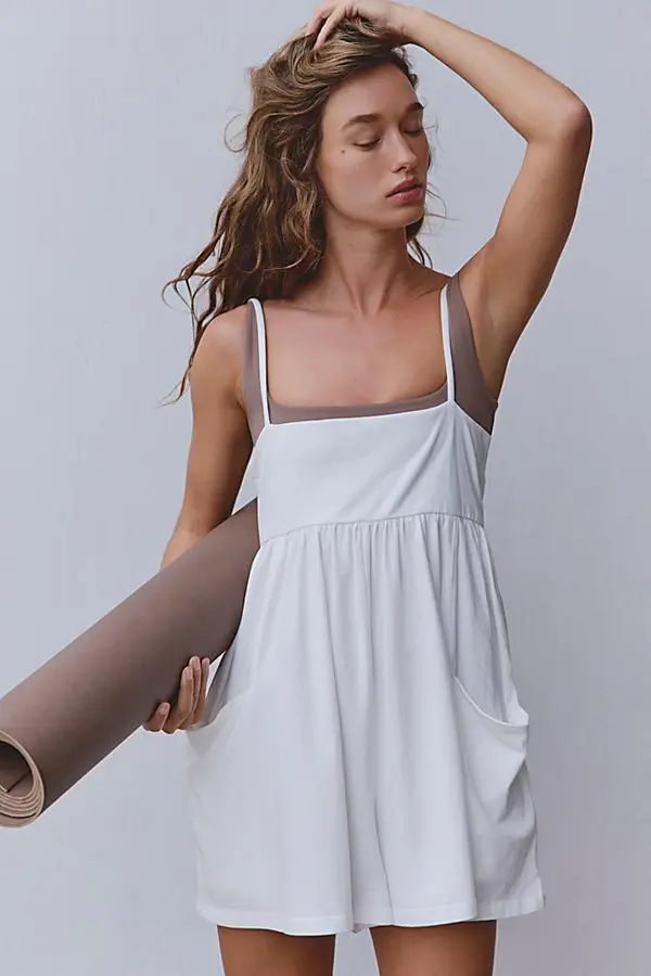Free People Hot Shot Strappy Romper - White