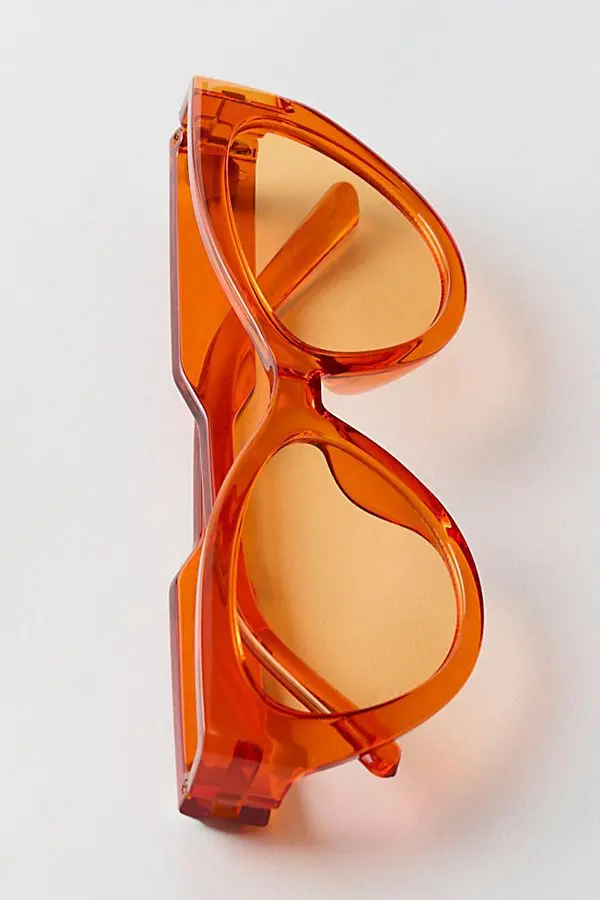 Free People Cat Eye Sunglasses - Crystal Tangerine Crush